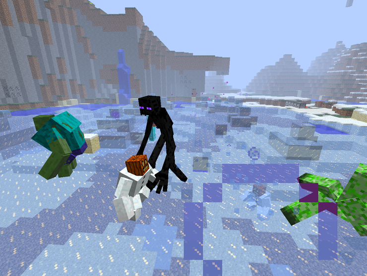 마인크래프트 뮤턴트 스노우 골렘vs뮤턴트 엔더맨vs뮤턴트 좀비vs뮤턴트 크리퍼vs다이아몬드갑옷 좀비피그맨 네이버 블로그