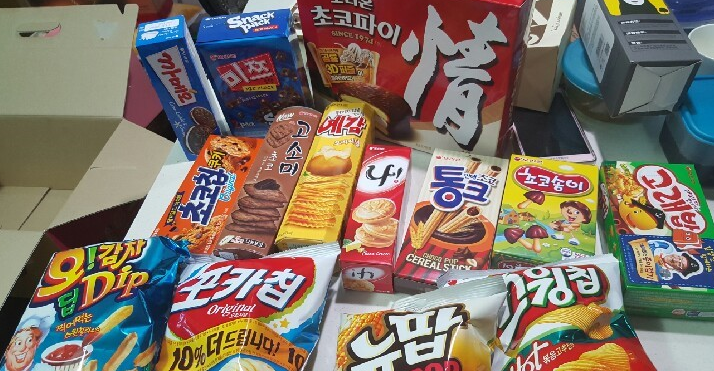 오리온 과자 종류별로 오리온 과자 선물받고 개봉기 네이버 블로그