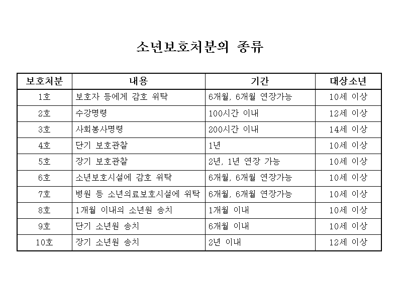 소년법상 보호처분의 종류형사사건변호사 네이버 블로그