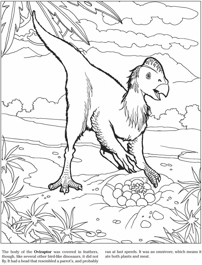Coloring Pages Oviraptor Dinosaur Print Raptor Printable Dinosaurs ...
